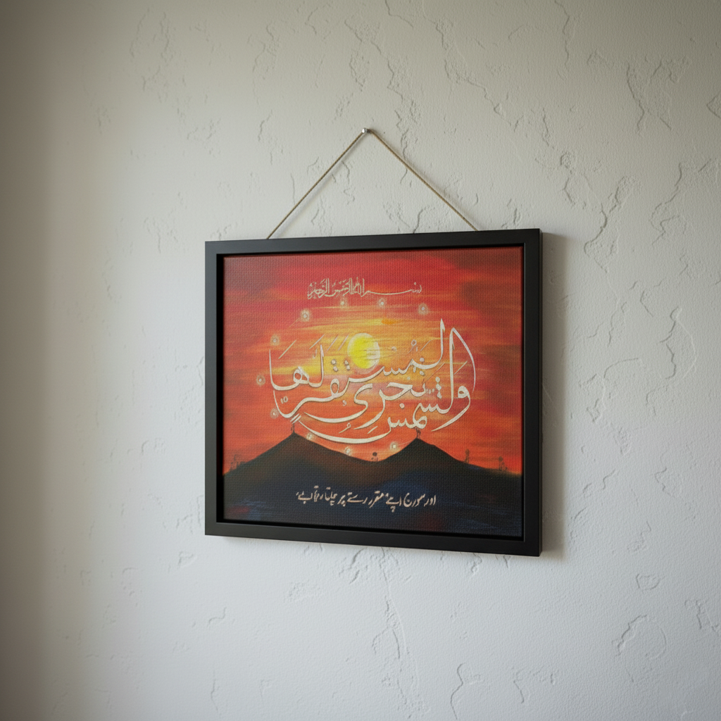 Abstract Arabic Sunset Landscape Wall Art – Aakritam